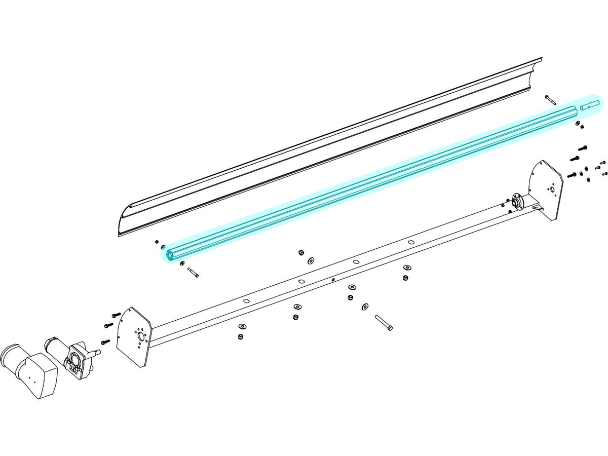 Aluminum Roller Bar w/Shaft 1800737 | Donovan | American Tarping